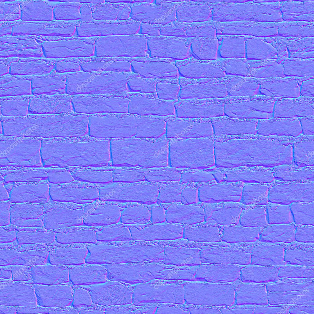 Normal map texture Bricks, texture mapping Normal 2024