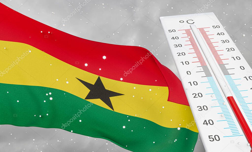 Invierno en Ghana con frío severo, temperatura negativa, estación fría ...