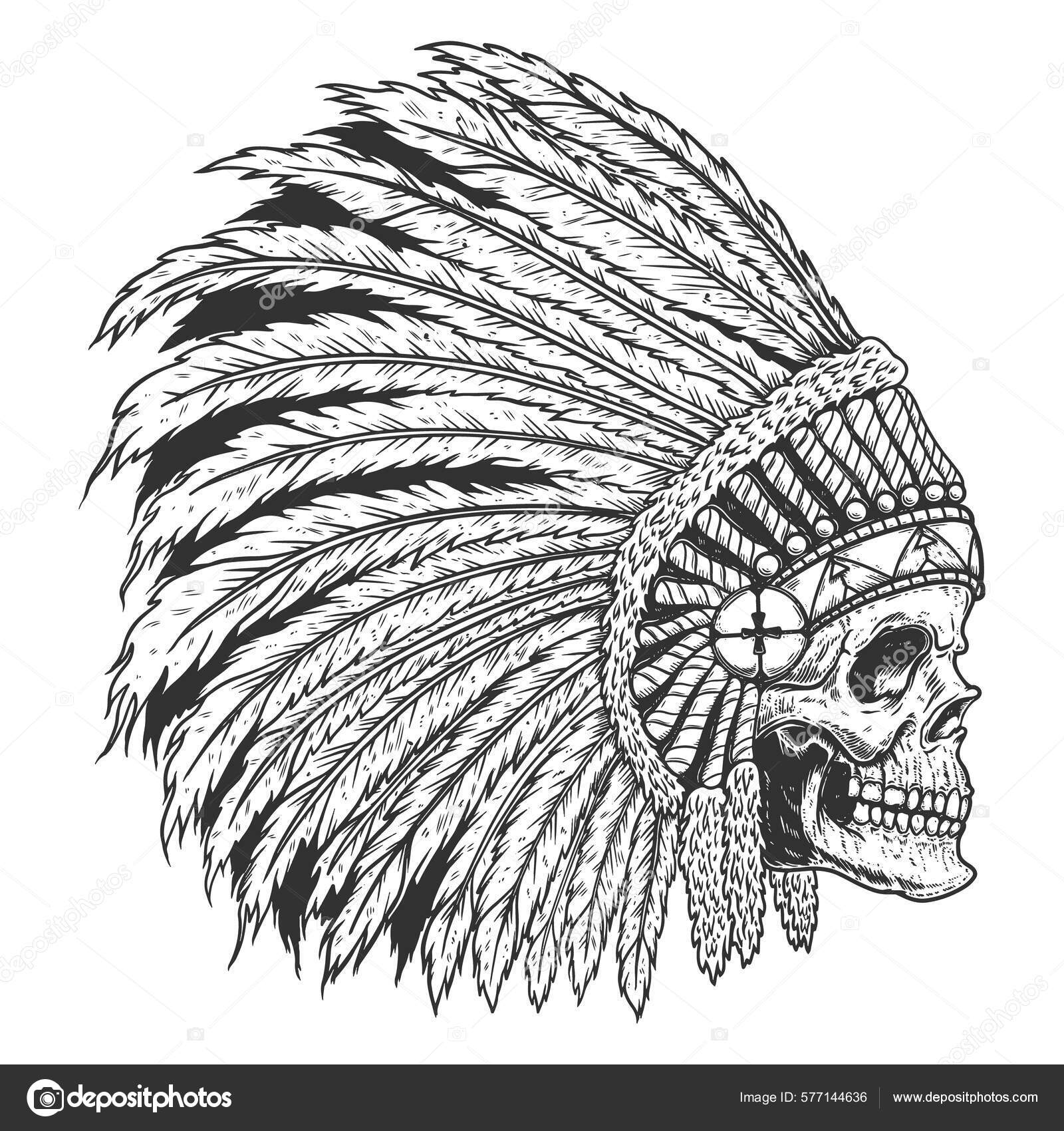 Native American Skull Headdress