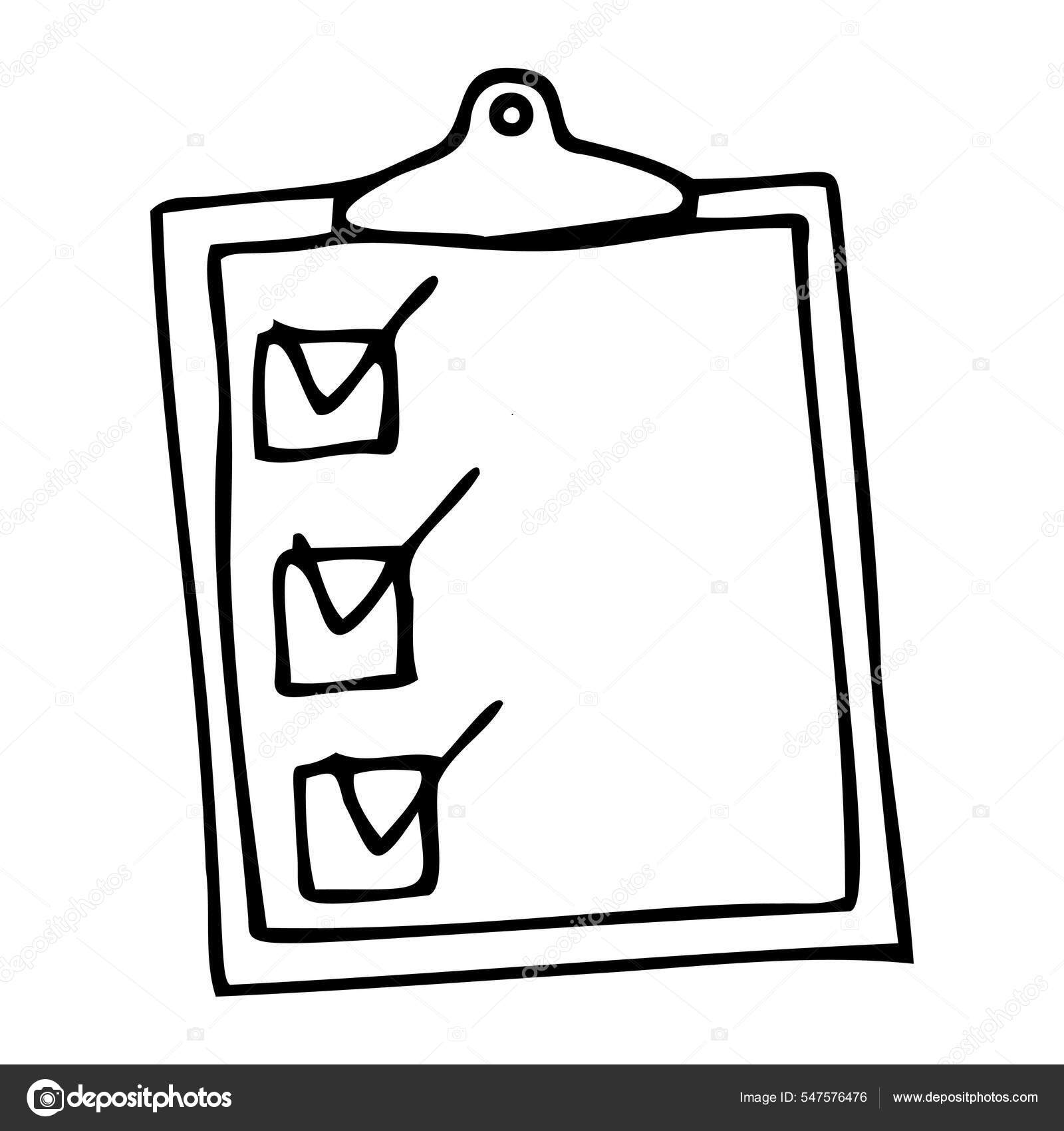 Para Hacer Una Lista Casilla Verificación Estilo Doodle Vector ...