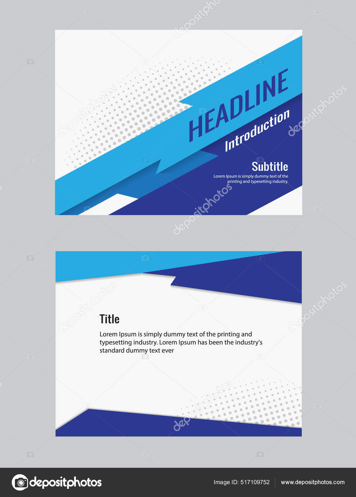 Blue Presentation Templates Layout Design Background Stock Vector by ...
