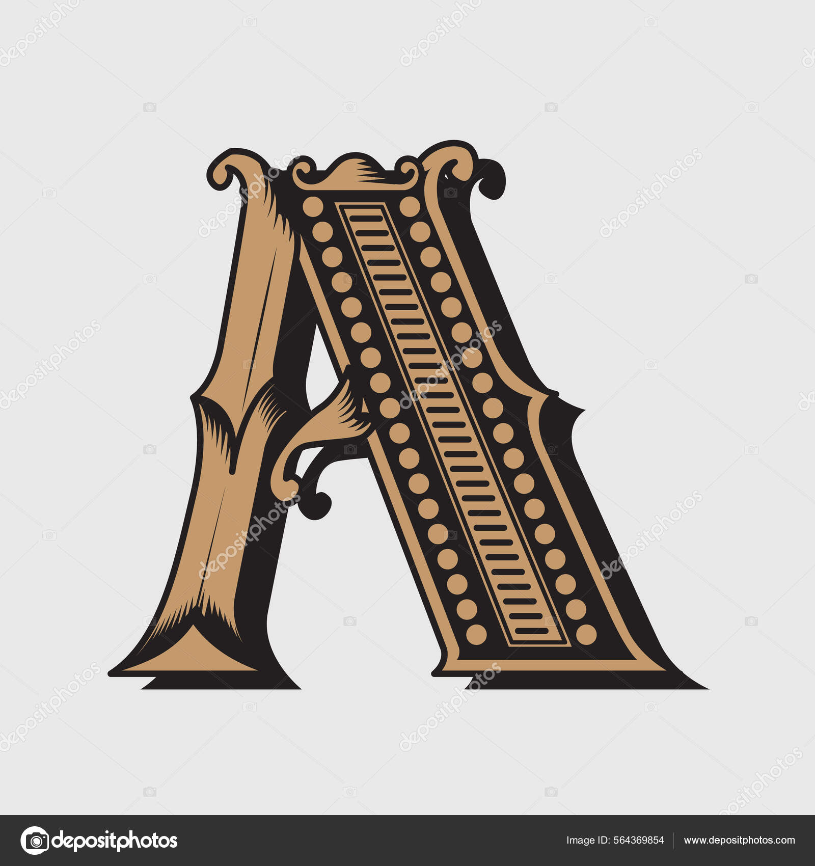 Western Alphabet Letters Vintage Design Vector Stock Illustration by ...