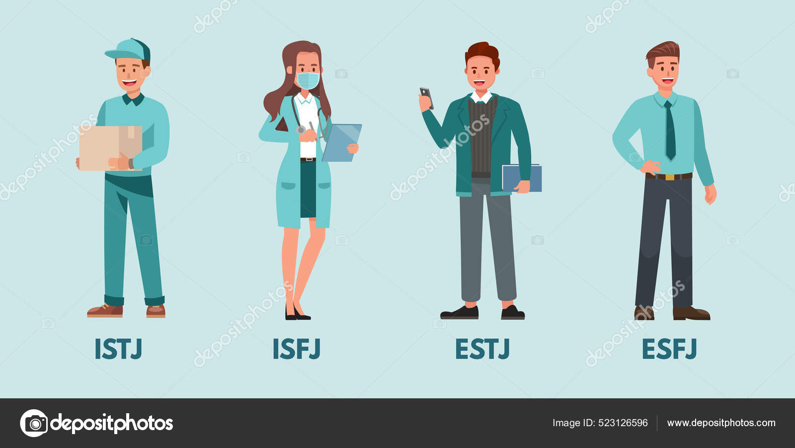 Set Sentinels Character Type Man Woman Different Job Based Mbti Stock ...