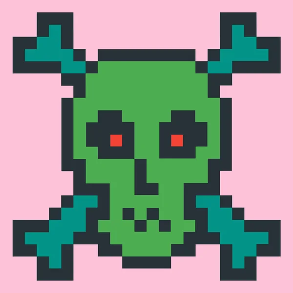 Cryptoskulls NFT. Cráneo pirata verde con ilustración de ojos rojos ...