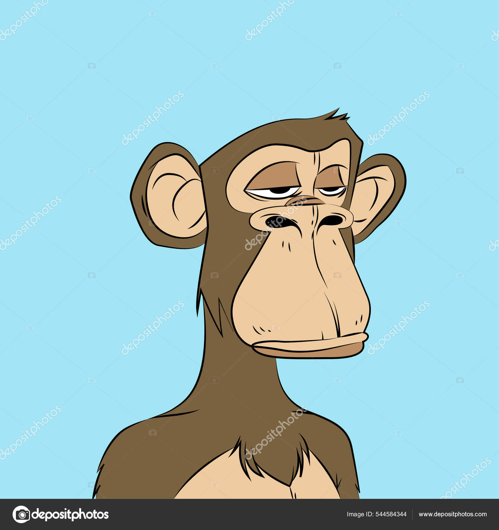 Ape Bored Face Original Bored Monkey Nft Artwork Crypto Graphic Stock Vector by ©MininyxDoodle ...