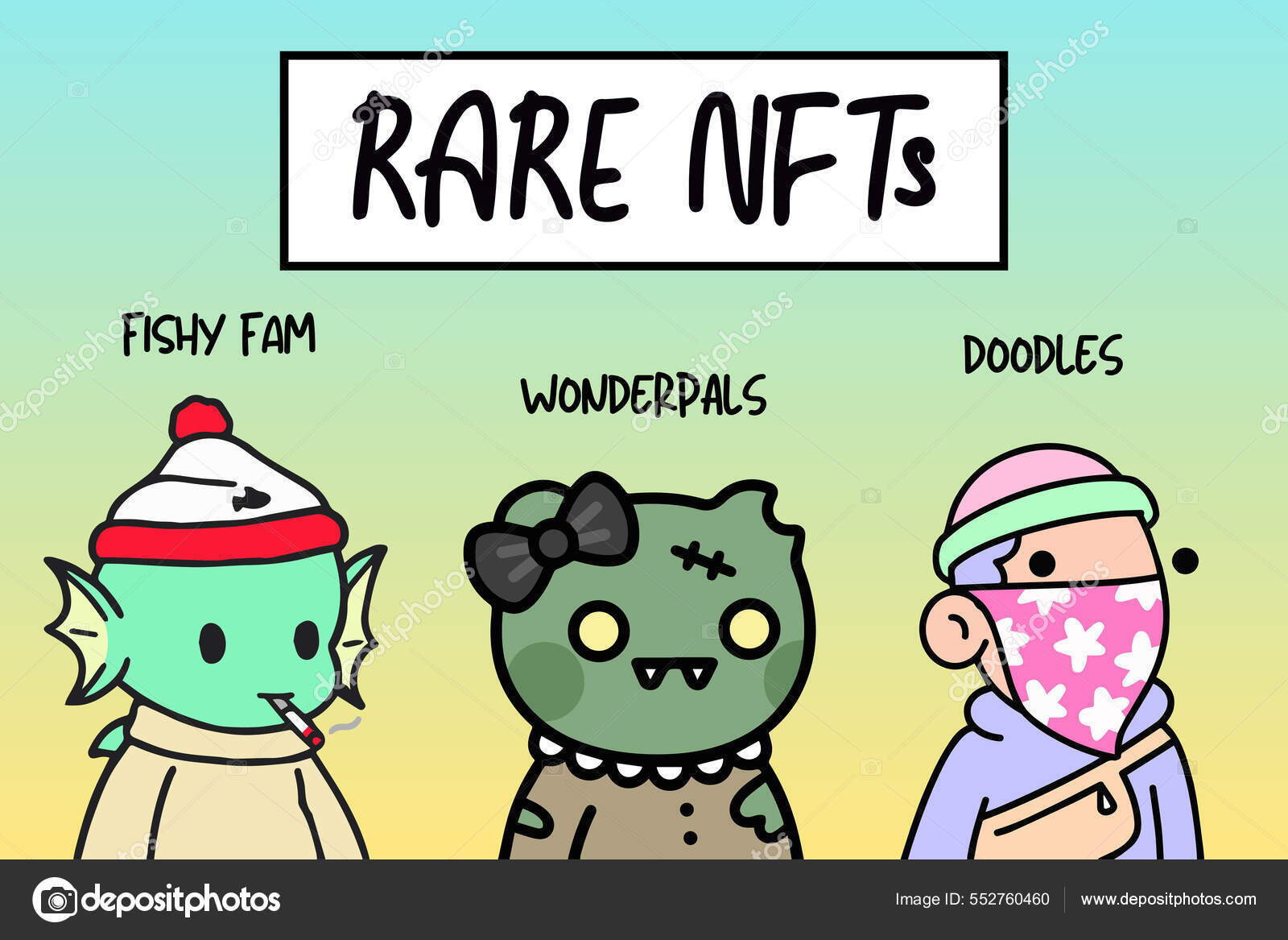 Colección Personajes Rare Nfts Dibujos Animados Nft Coleccionables Arte ...