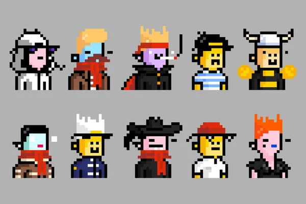 Carácter retro de píxeles de 8 bits aislado. Colección de estilo ...