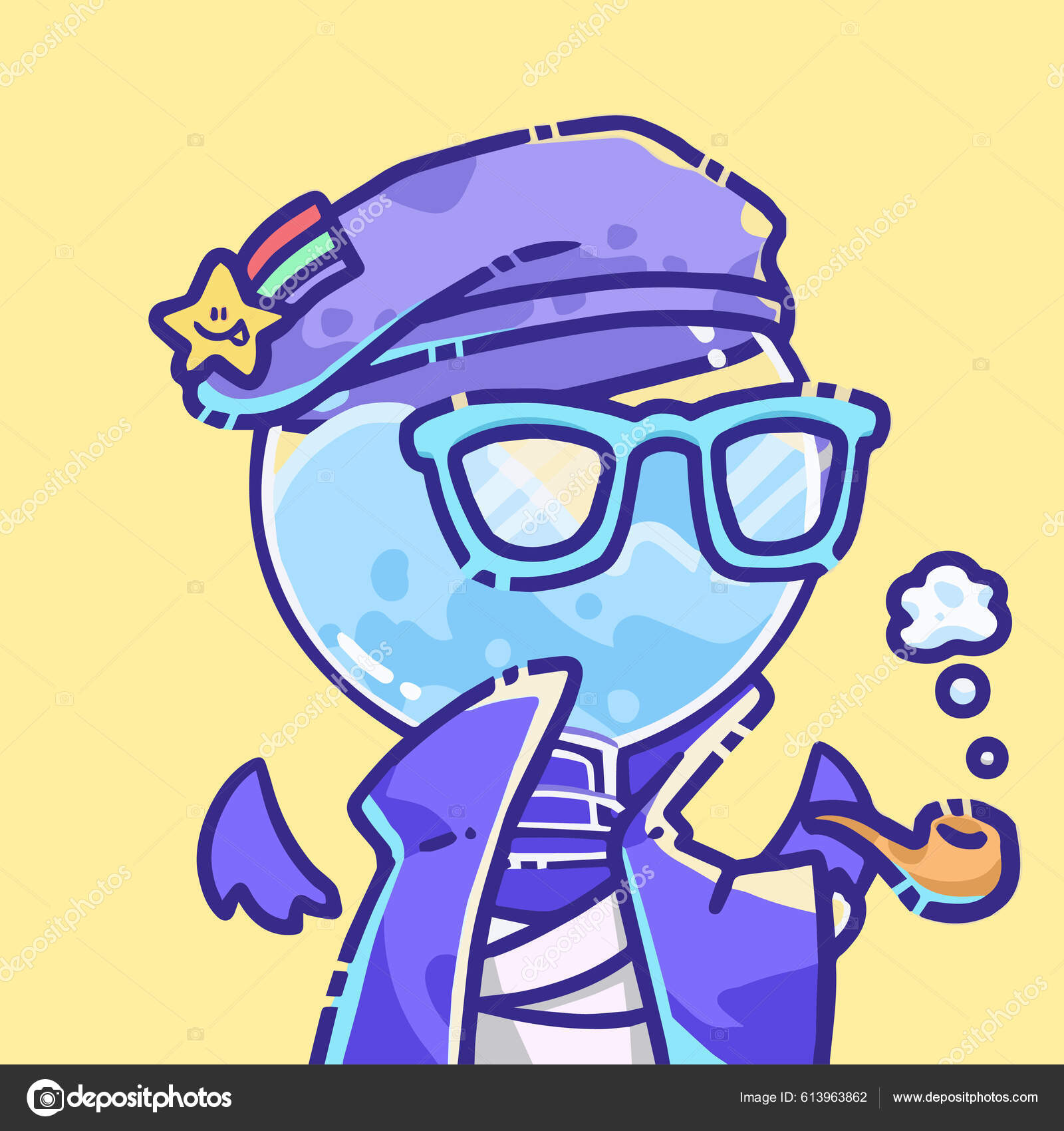 Cute Cartoon Doodle Character Kids Doodles Pfp Character Flaskies Nft Stock Photo by ...