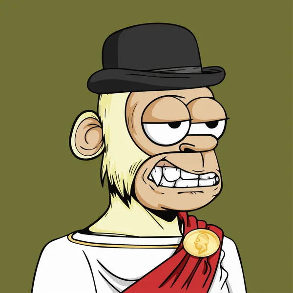 Monkey Pfp Illustration Ape Beady Eyes Wearing Custom Traits Nft Stock ...