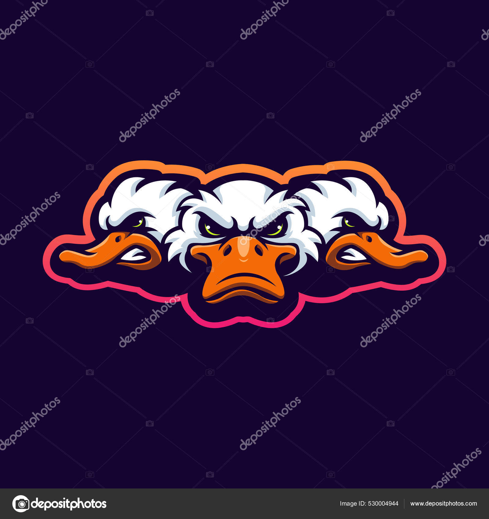 Duck Mascot Logo Design Vector Modern Illustration Concept Style Badge ...