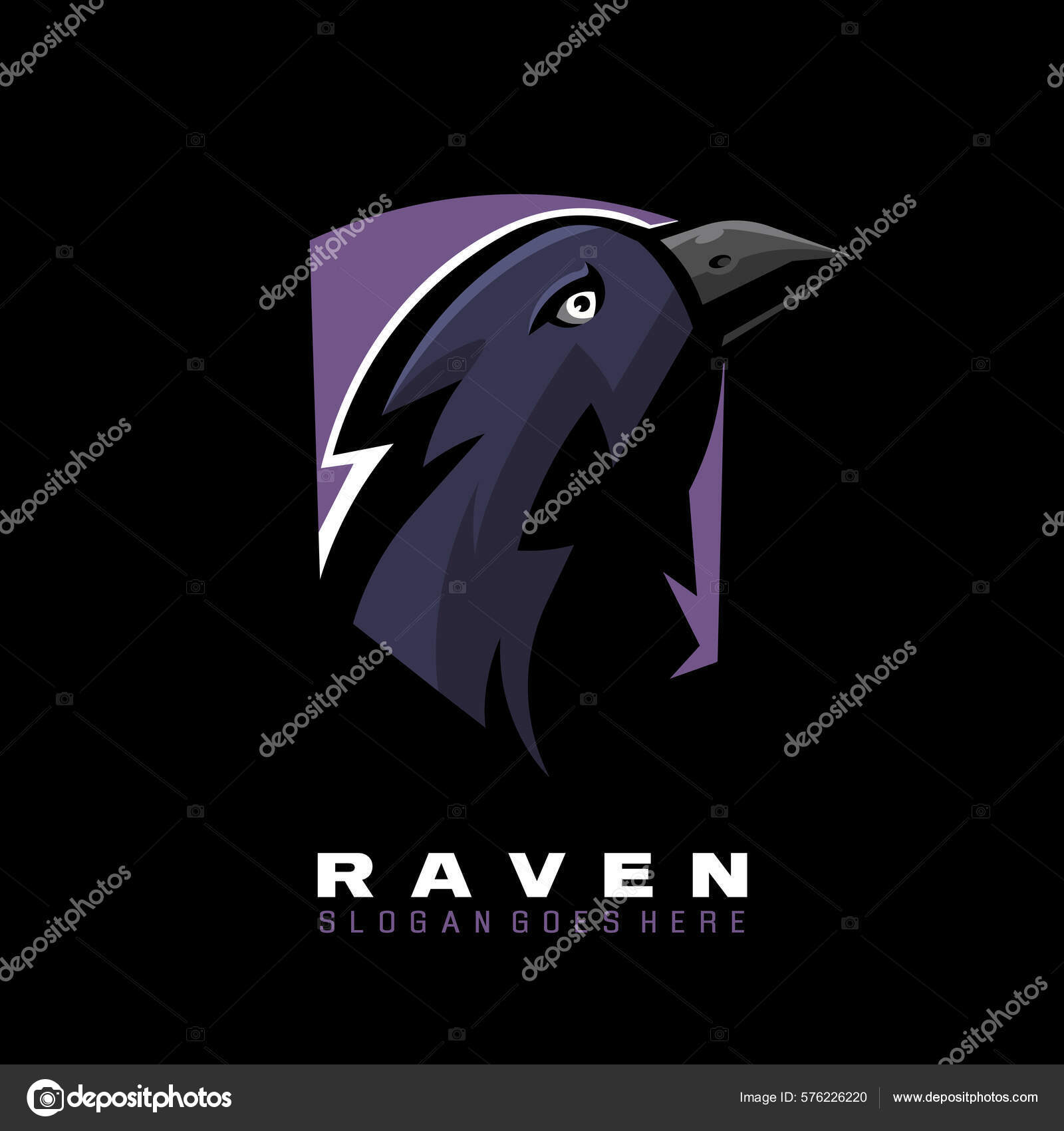 Raven Mascot Clipart