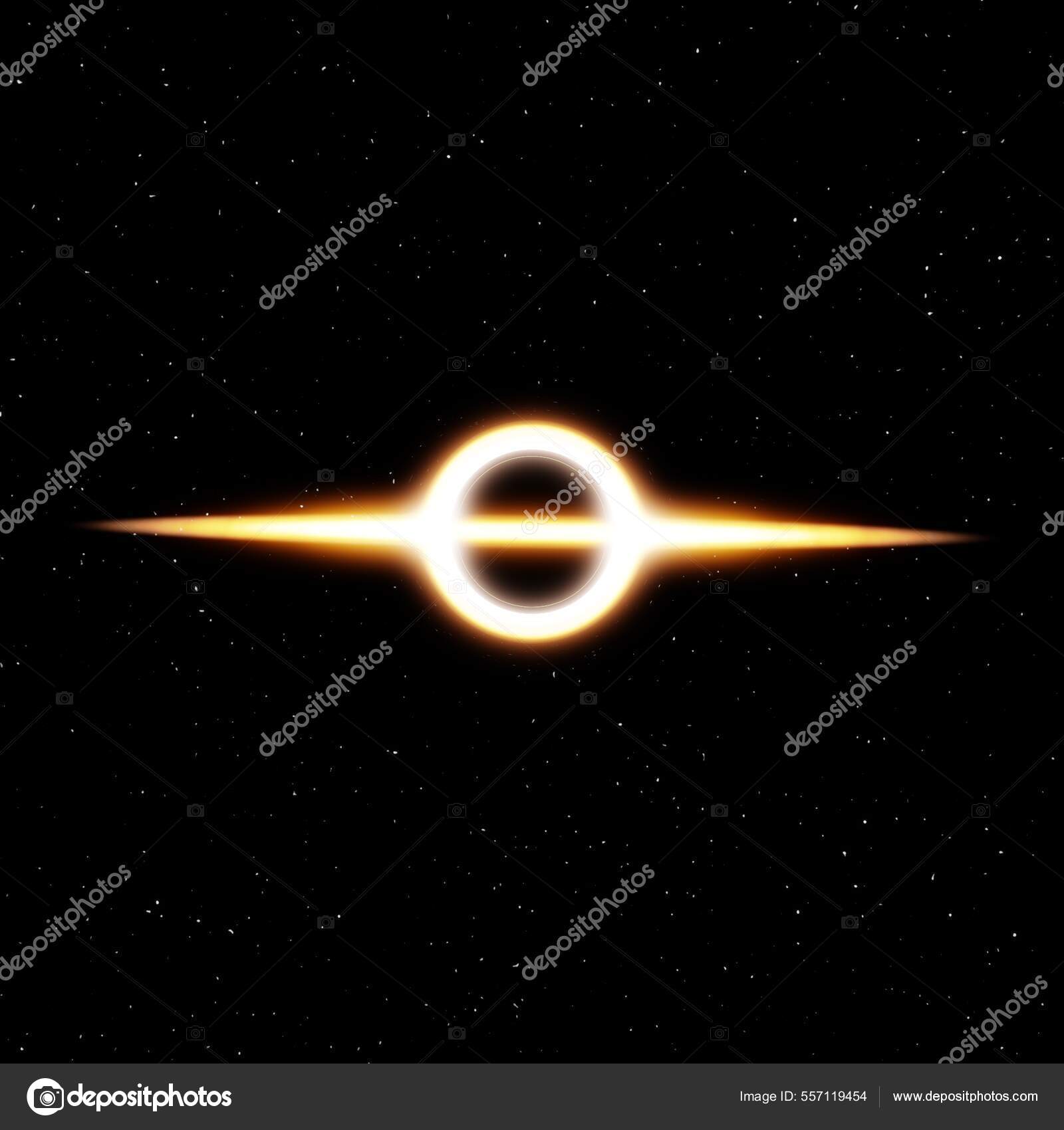 Yellow Black Holes Rendering Mysterious Wormhole Dimension — Stock ...