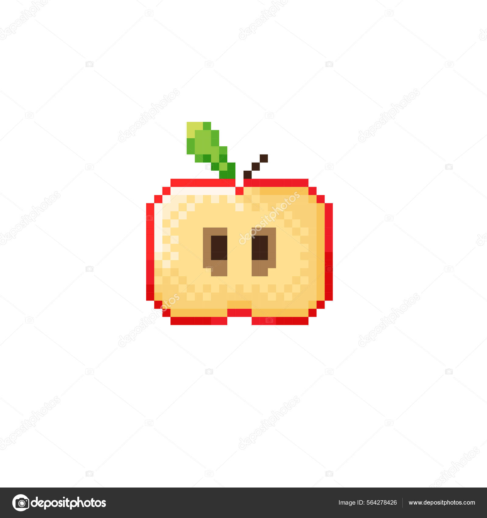 Glissières Pomme Rouge Pixel Art Vecteur par ©Sudakarn_Vivatvanichkul ...