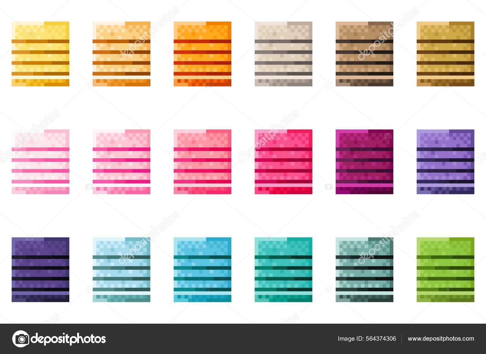 Colorful Square Paper Reminders Set Pixel Art Vector Illustration ...