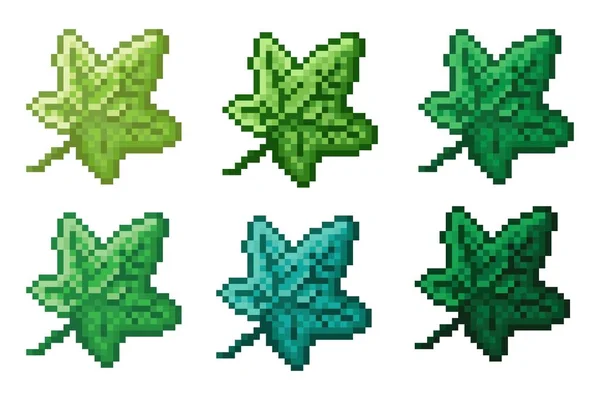Maple Leaf Set Pixel Art Pixel Vector Autumn Leaves Stock Vector Image ...