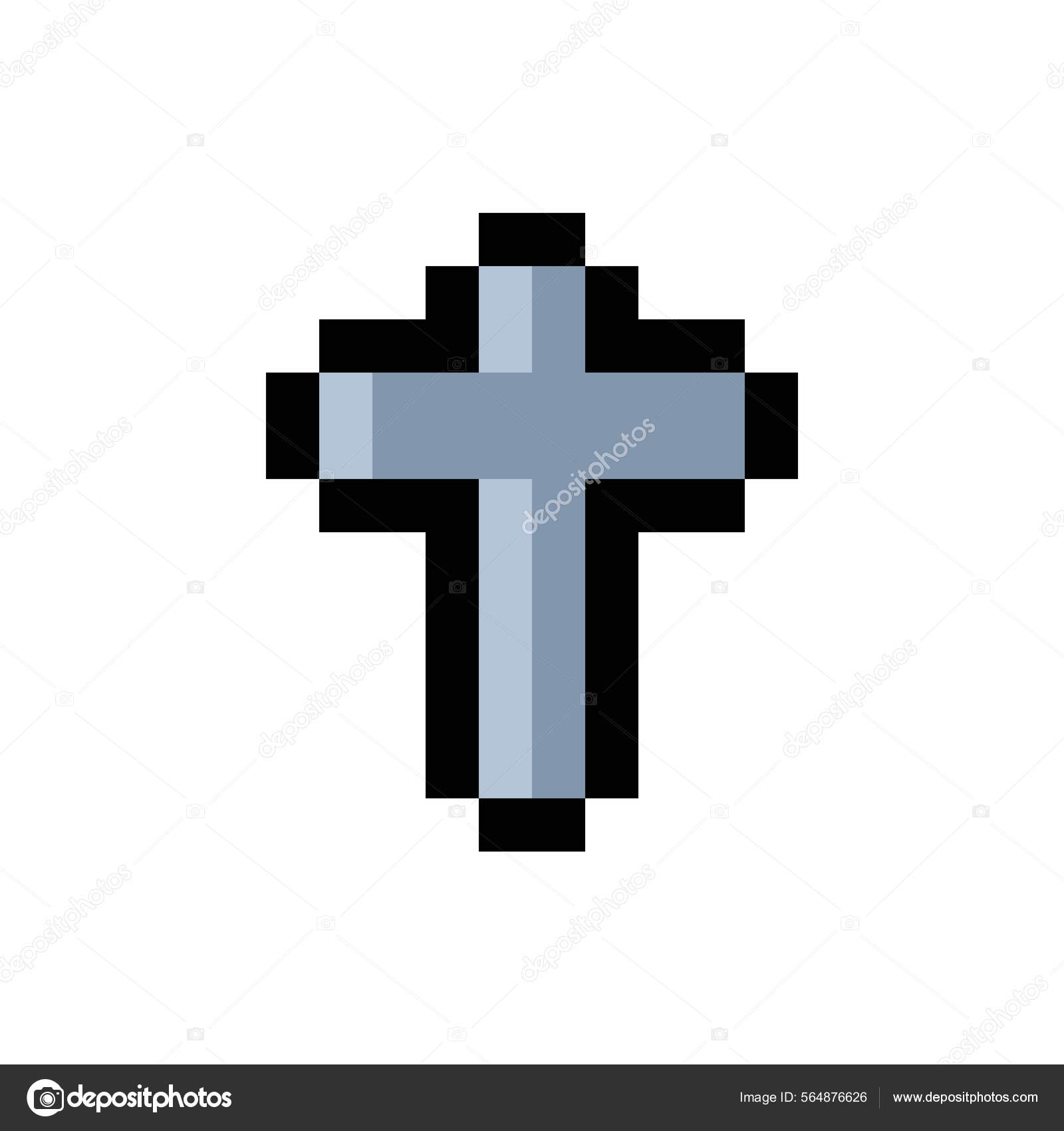 Icono Cruzado Pixel Art Cruces Cristianas Ilustración Vectorial Feliz ...