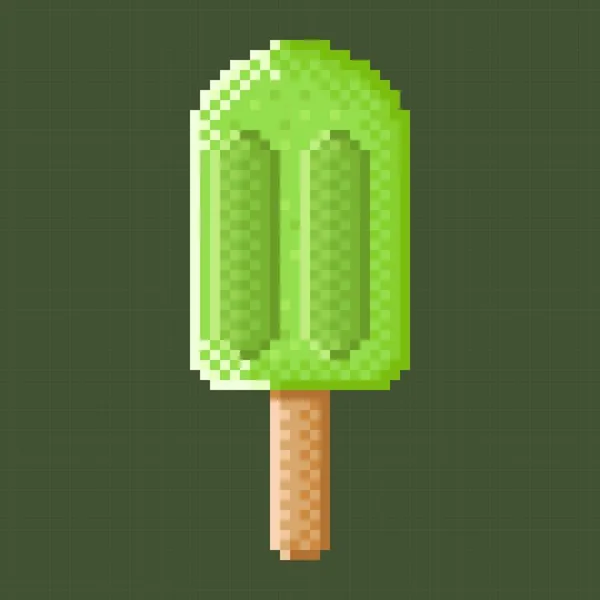 Coconut Ice Cream Stick Pixel Art Vector Illustration Stock Vector by ...