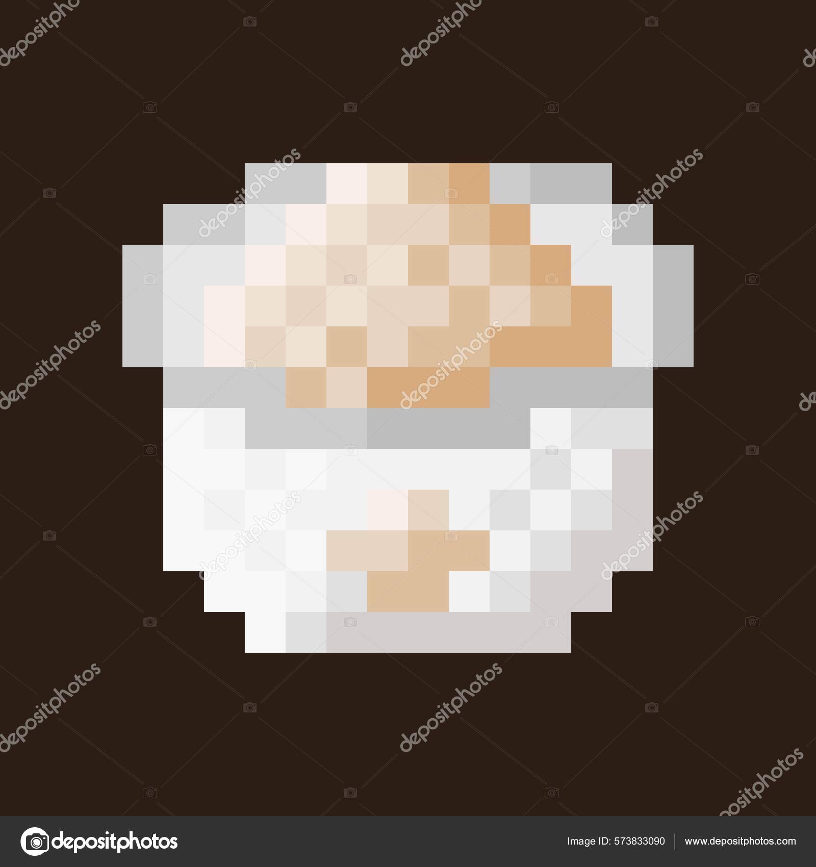 Vanilla Ice Cream Cup Pixel Art Vector Illustration Stock Vector Image ...