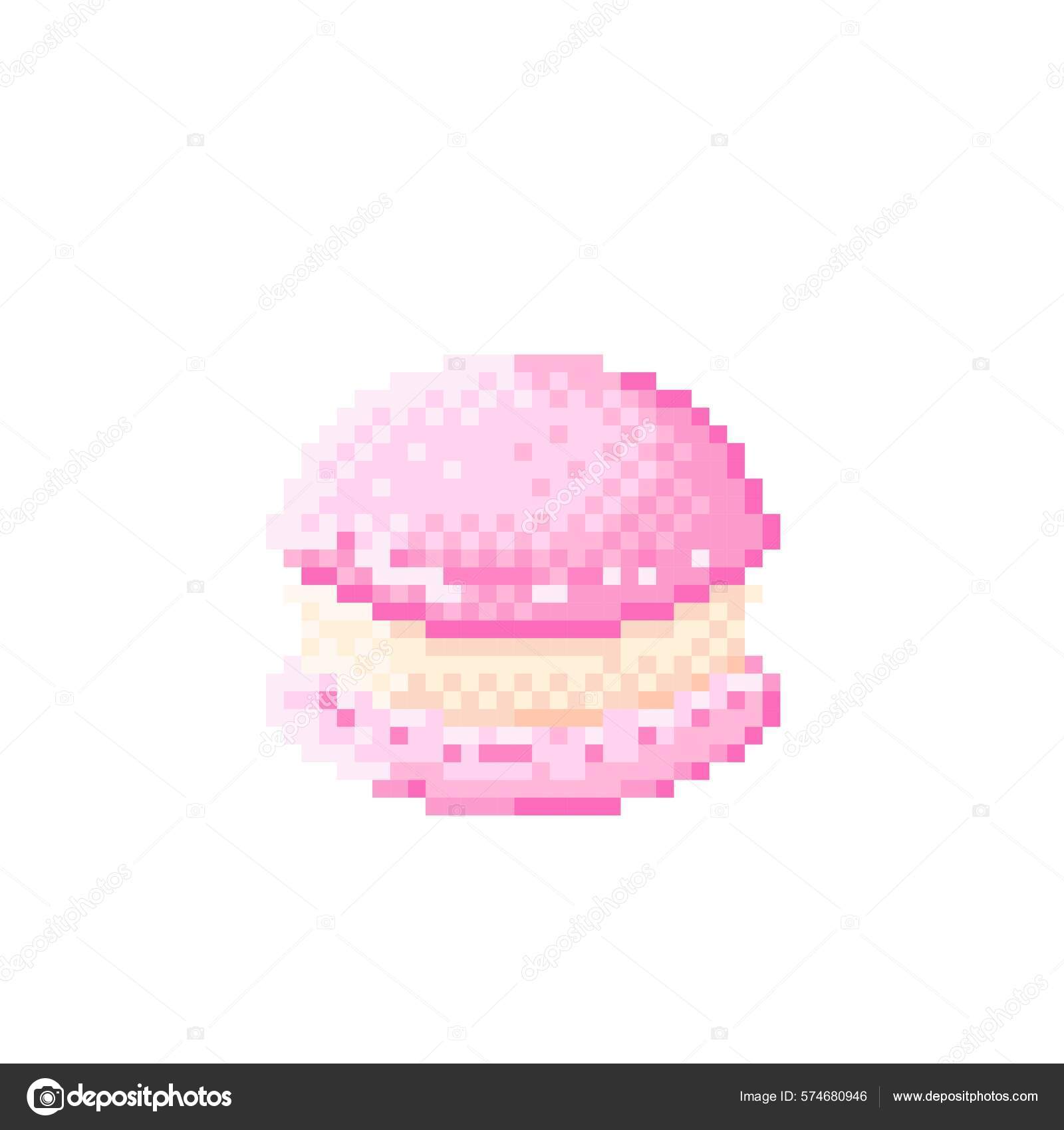 Macaron Pixel Art Macaron Cartoon Vector Illustration Valentine's Day ...