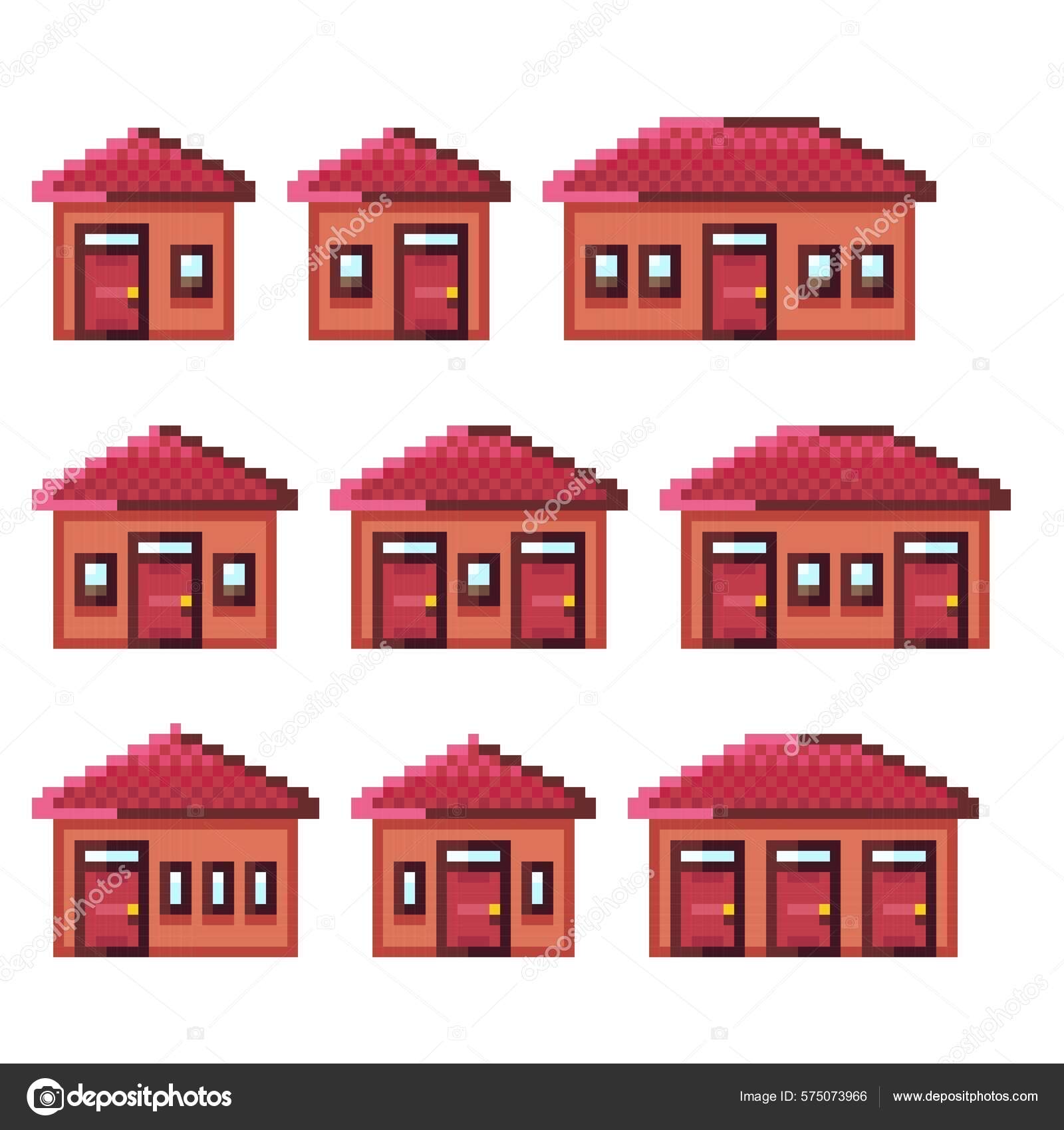 House Pixel Art Set Vector Illustration Stock Vector Image by ©Sudakarn ...