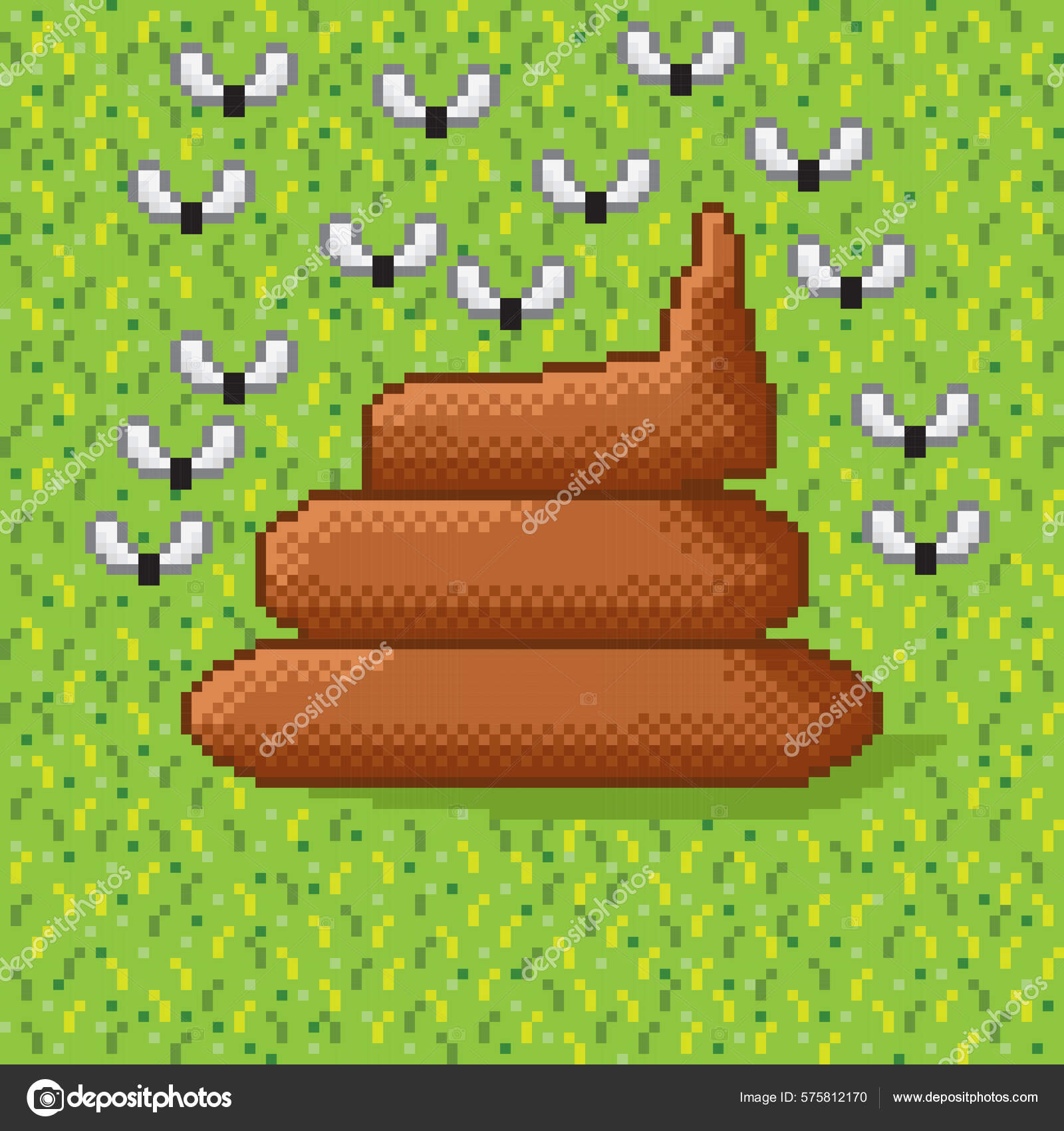 Poop Vector Illustration Shit Pixel Art Pixel Art Style Poo Stock ...