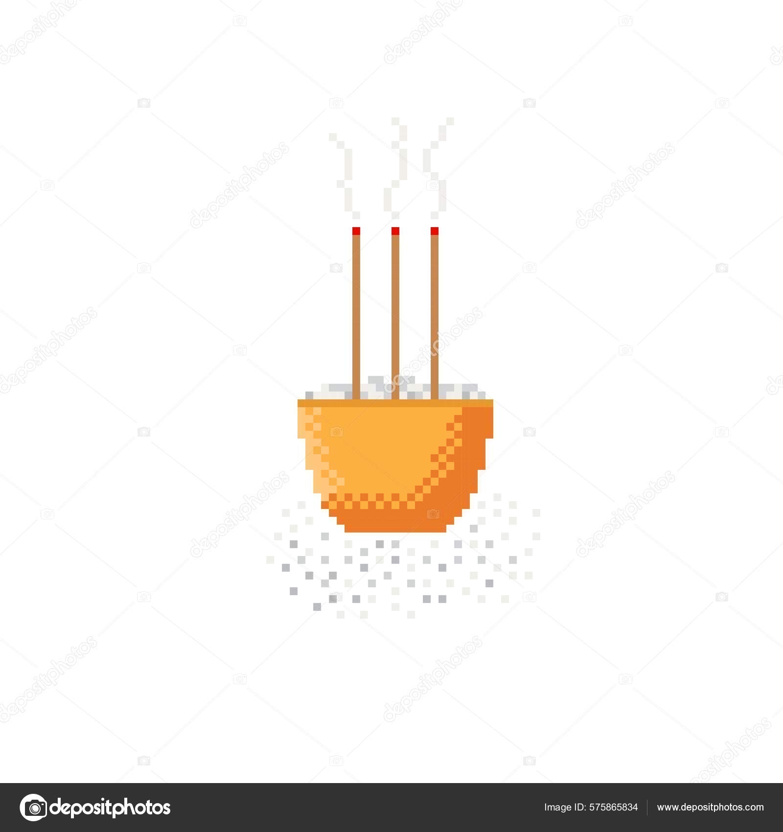 Incense Burner Pixel Art Vector Illustration Chinese New Year Stock ...