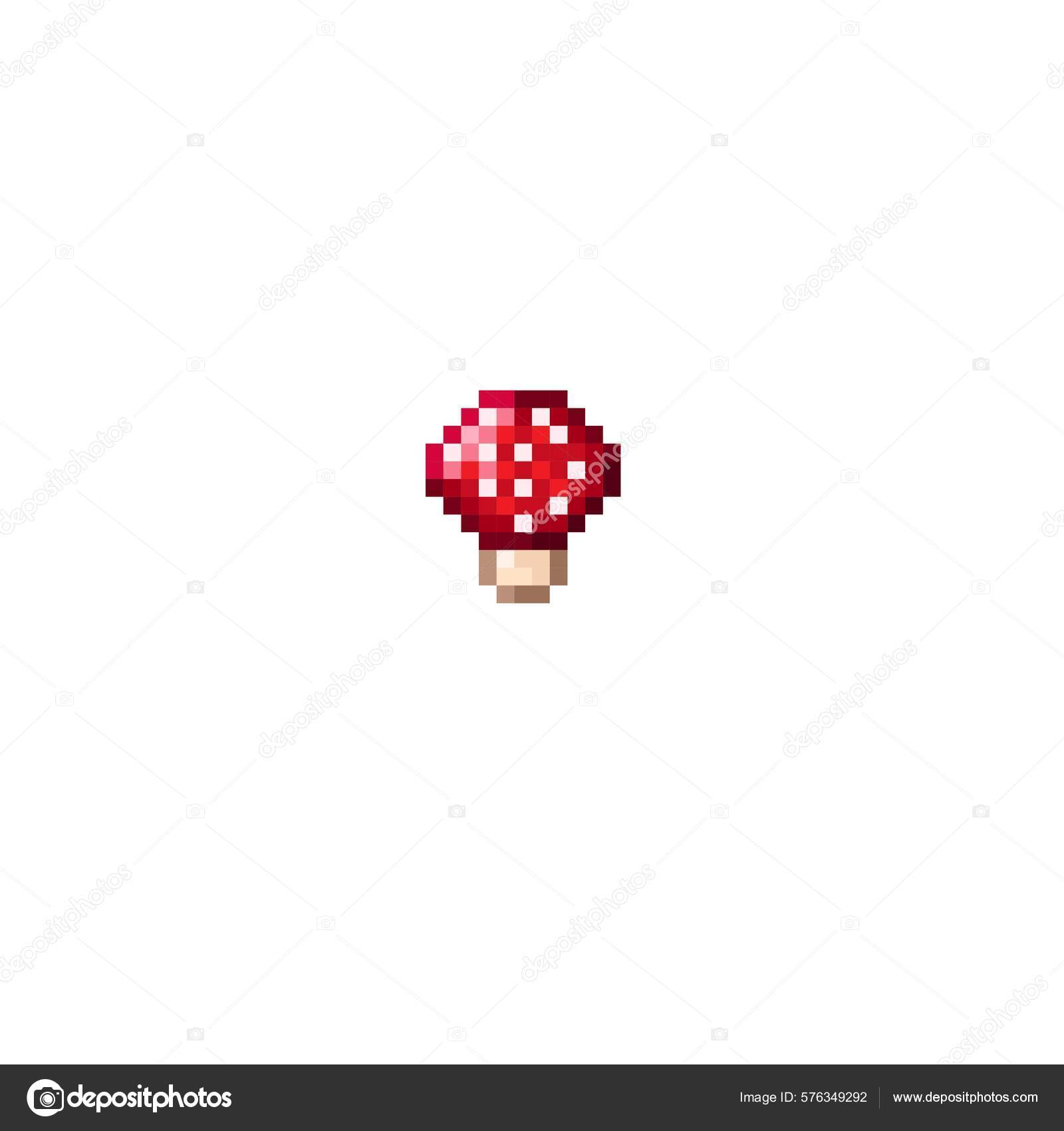 Houbový Pixel Roztomilé Pixelové Houby Vektorová Ilustrace Stock Vektor ...