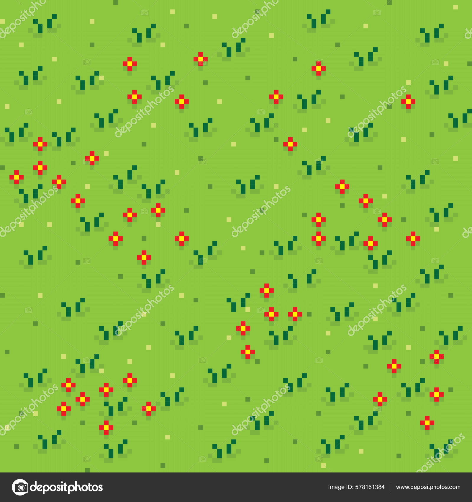 Grass Pixel Art Background Grass Texture Pixel Art Vector Flower Stock ...