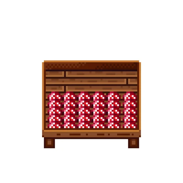 Wooden Crate Pixel Art Fruit Vegetable Box Fruit Vegetable Panel Stock ...