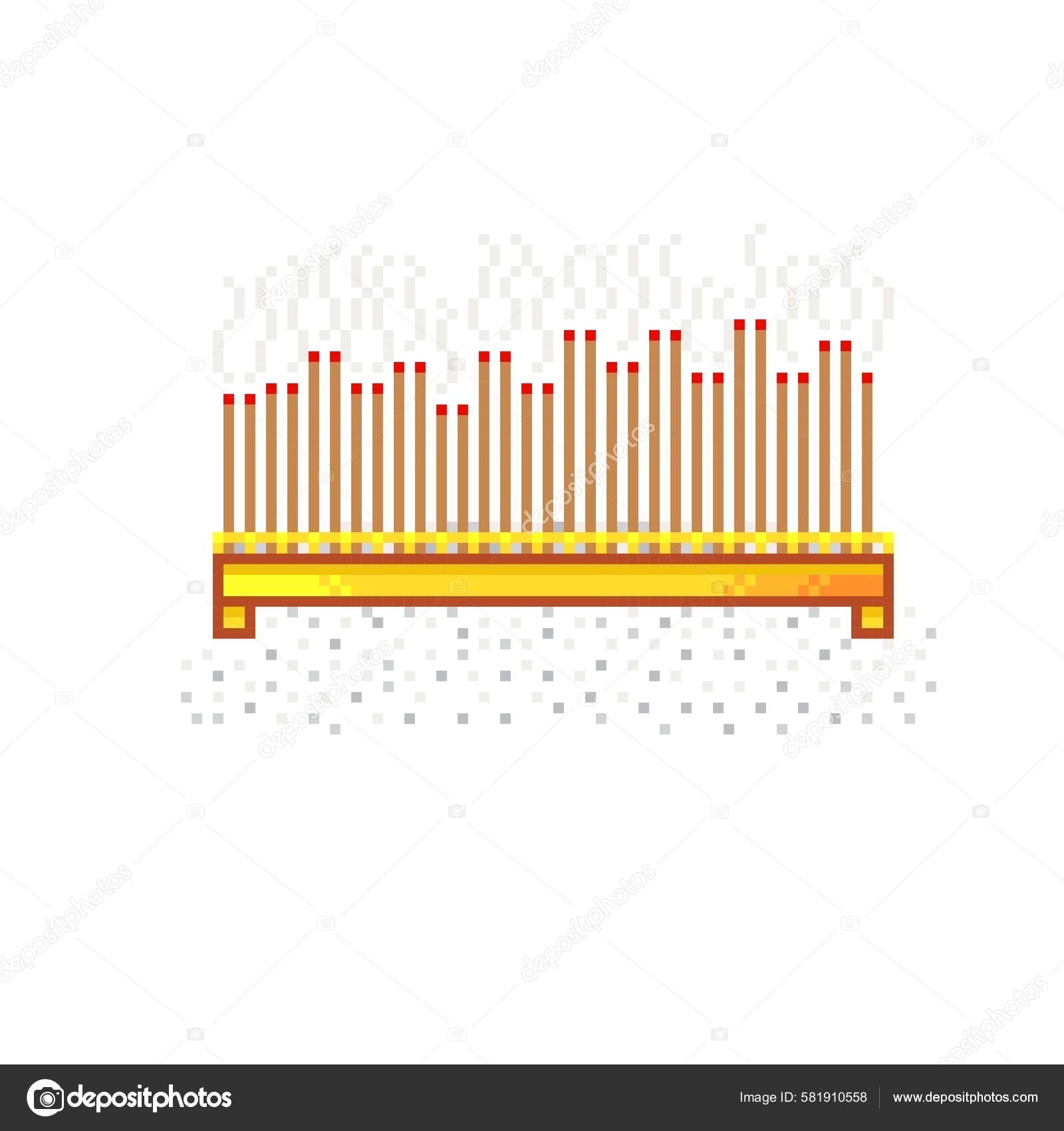 Quemador Incienso Pixel Art Ilustración Vectorial Año Nuevo Chino ...