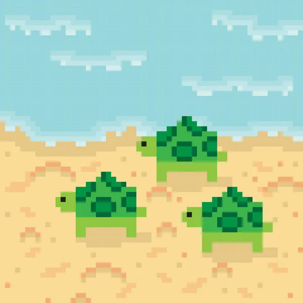 Pixel art turtle Vector Art Stock Images | Depositphotos