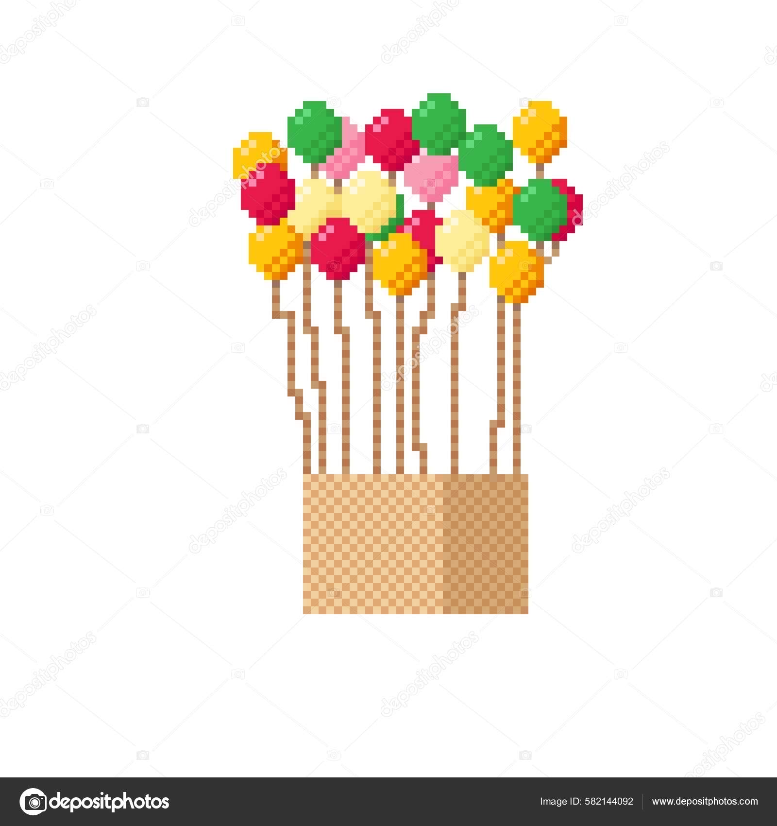 Balloon Pixel Art Isolated White Background Vector Illustration Pixel ...