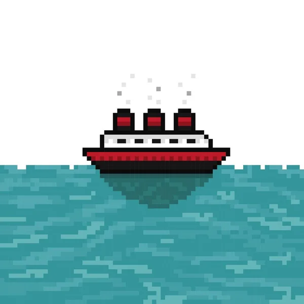 Boat Pixel Art Ship Pixel Art Vector Illustration Stock Vector by ...