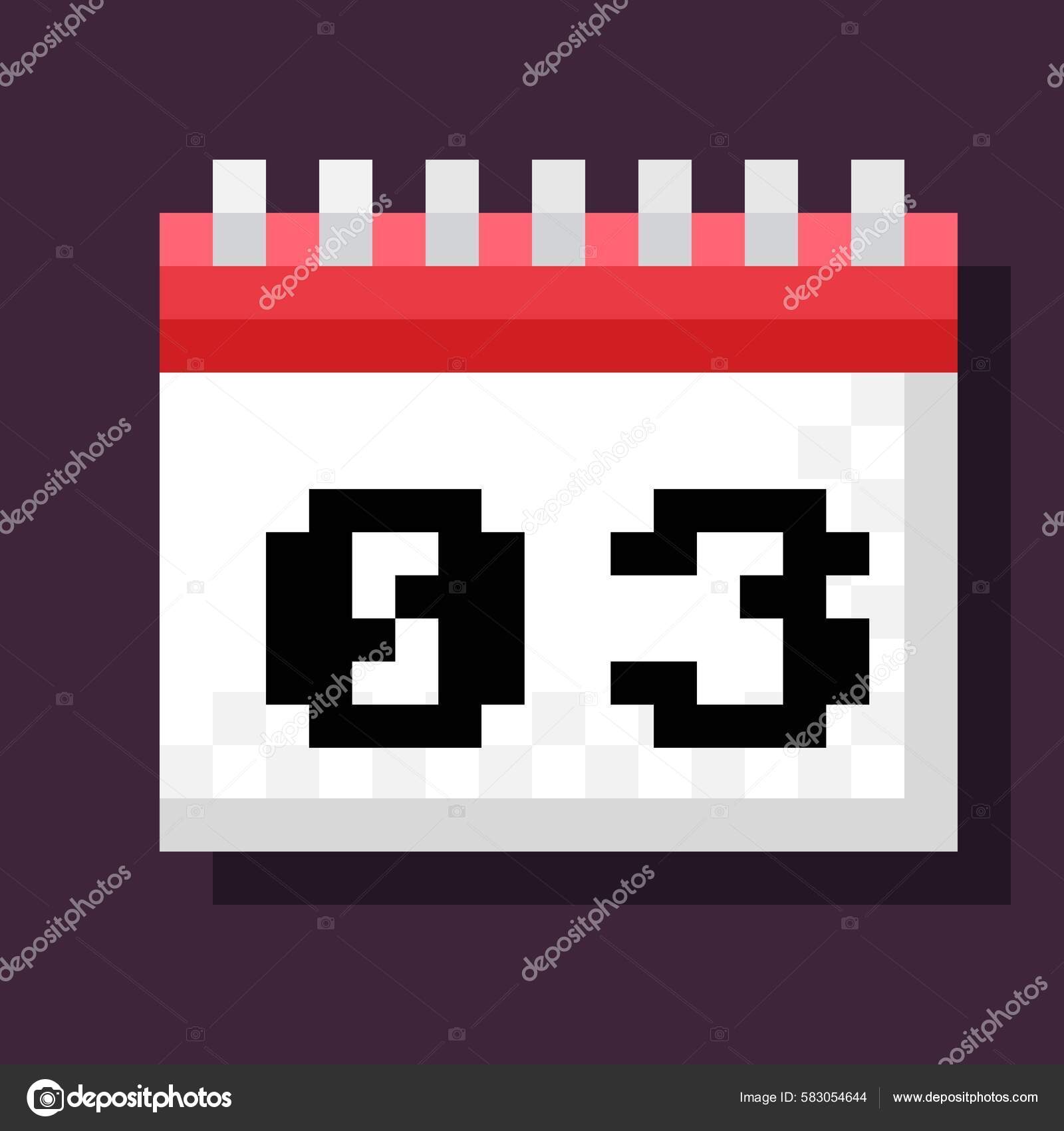 Image vectorielle Calendrier Pixel Art Illustration Vectorielle par ©Sudakarn_Vivatvanichkul ...