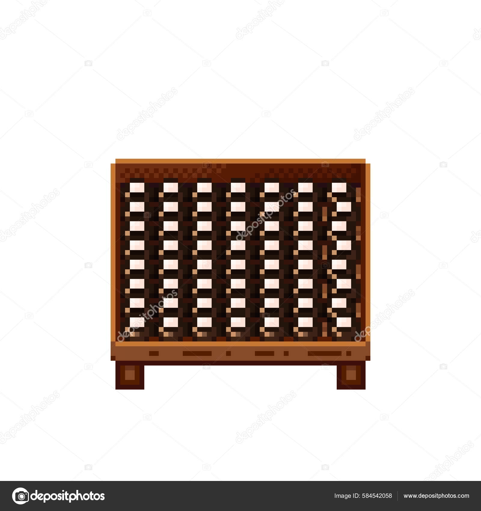 Fruit Shop Pixel Art Coconuts Wooden Crate Coconut Food Pixel Stock ...