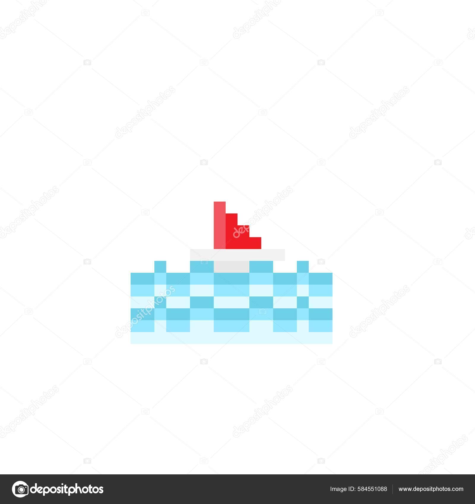 Boat Pixel Art Ship Pixel Art Vector Illustration Vector de stock ...