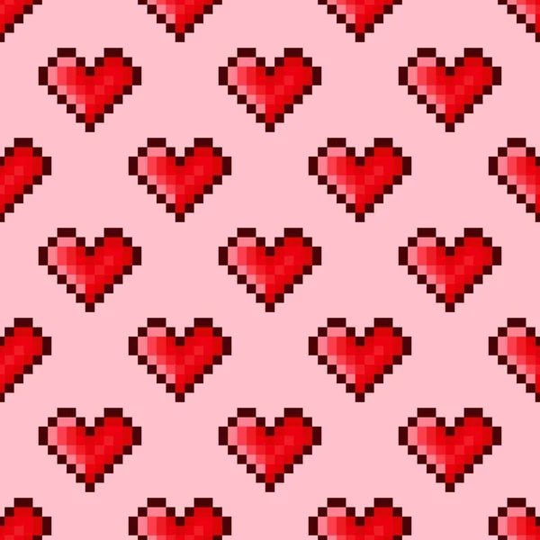 Heart Pattern Pixel Art Seamless Pattern Pixel Art Heart Pattern Stock ...