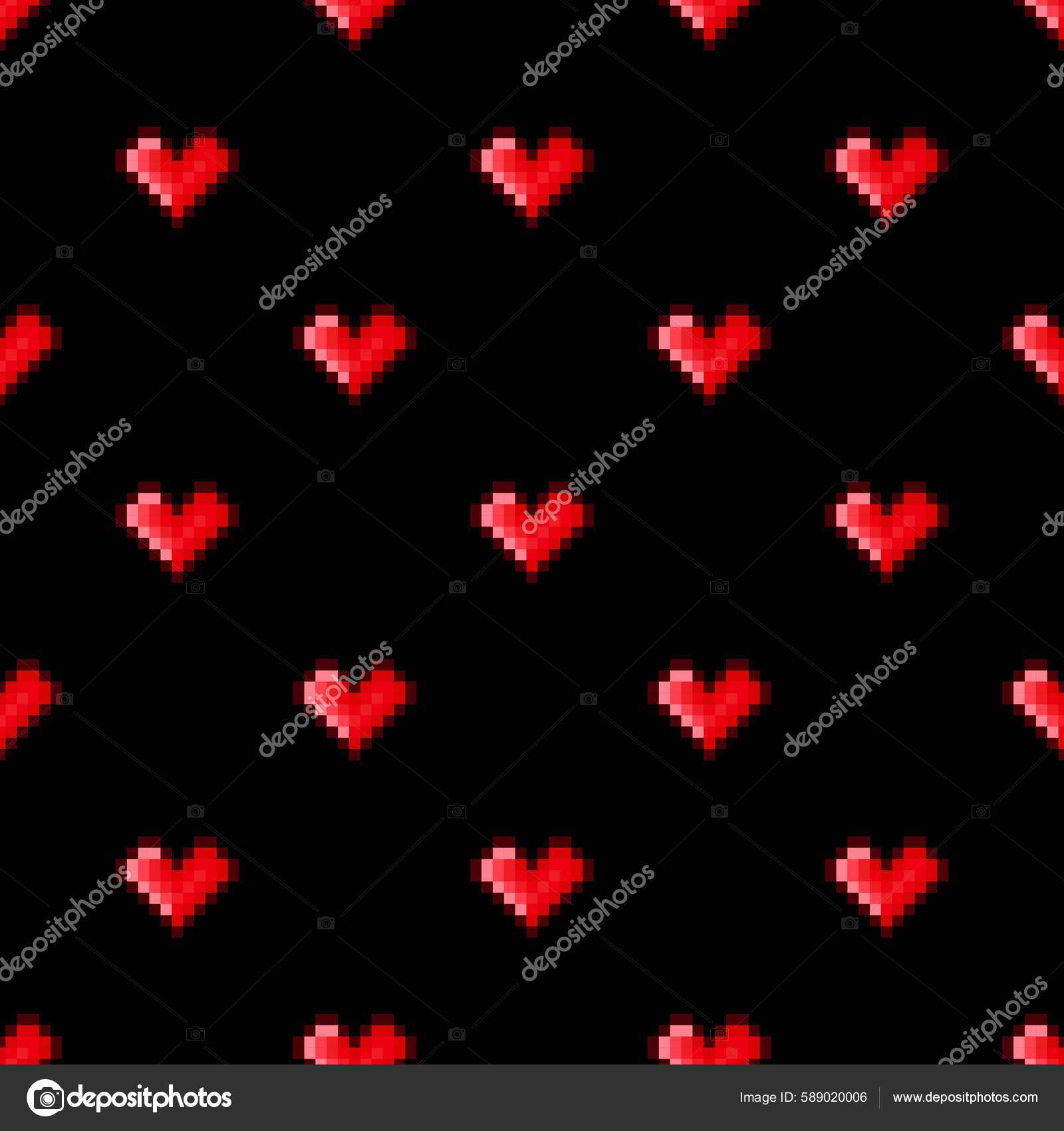 Heart Pattern Pixel Art Seamless Pattern Pixel Art Heart Pattern Stock Vector By ©sudakarn 7349