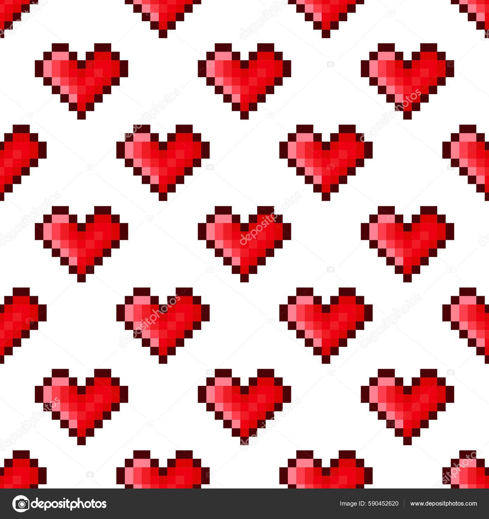 Heart Pattern Pixel Art Seamless Pattern Pixel Art Heart Pattern Stock Vector by ©Sudakarn ...