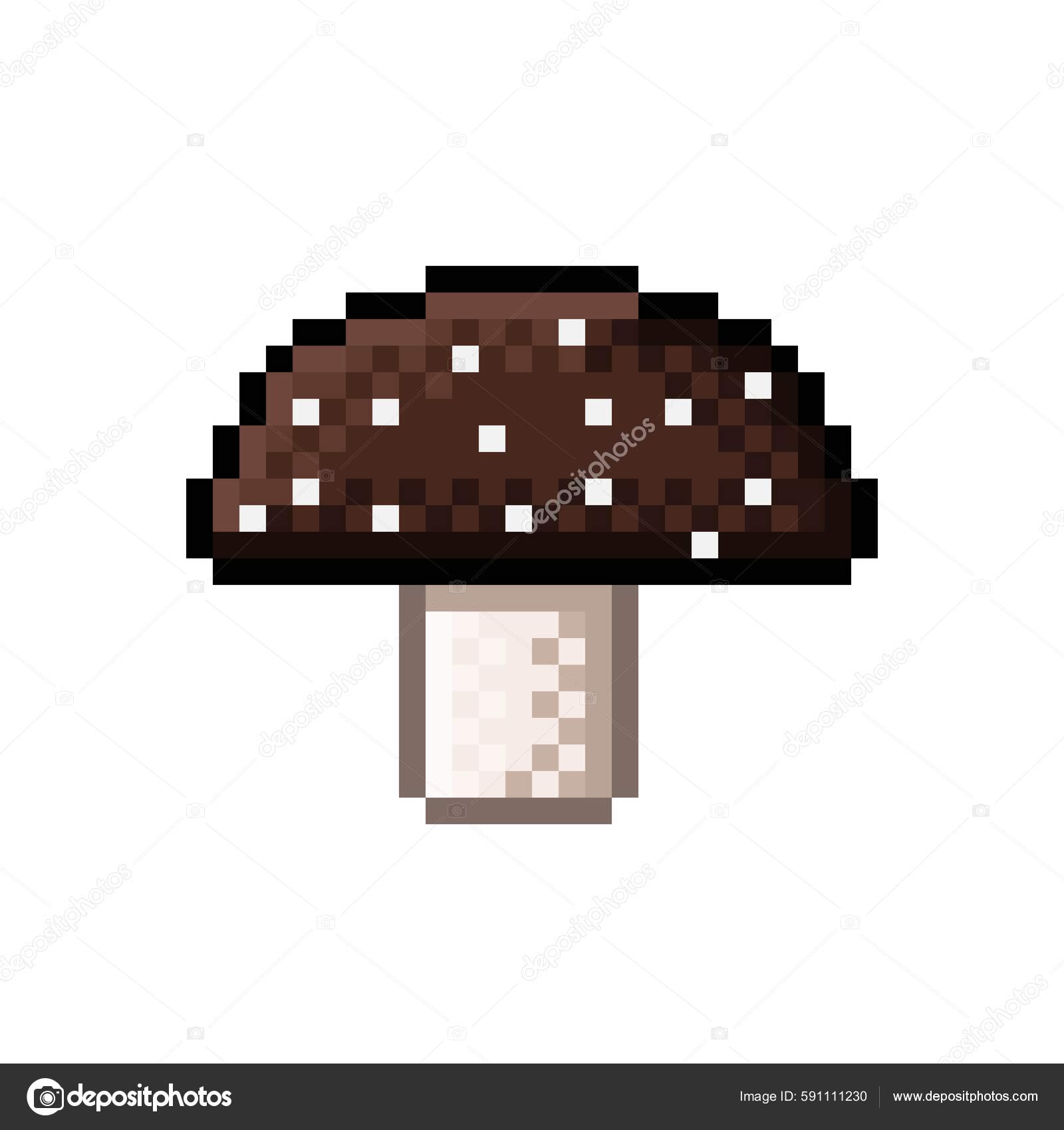 Lindos Hongos Pixel Ilustración Vectorial Hongos Pixel Art Vector de ...