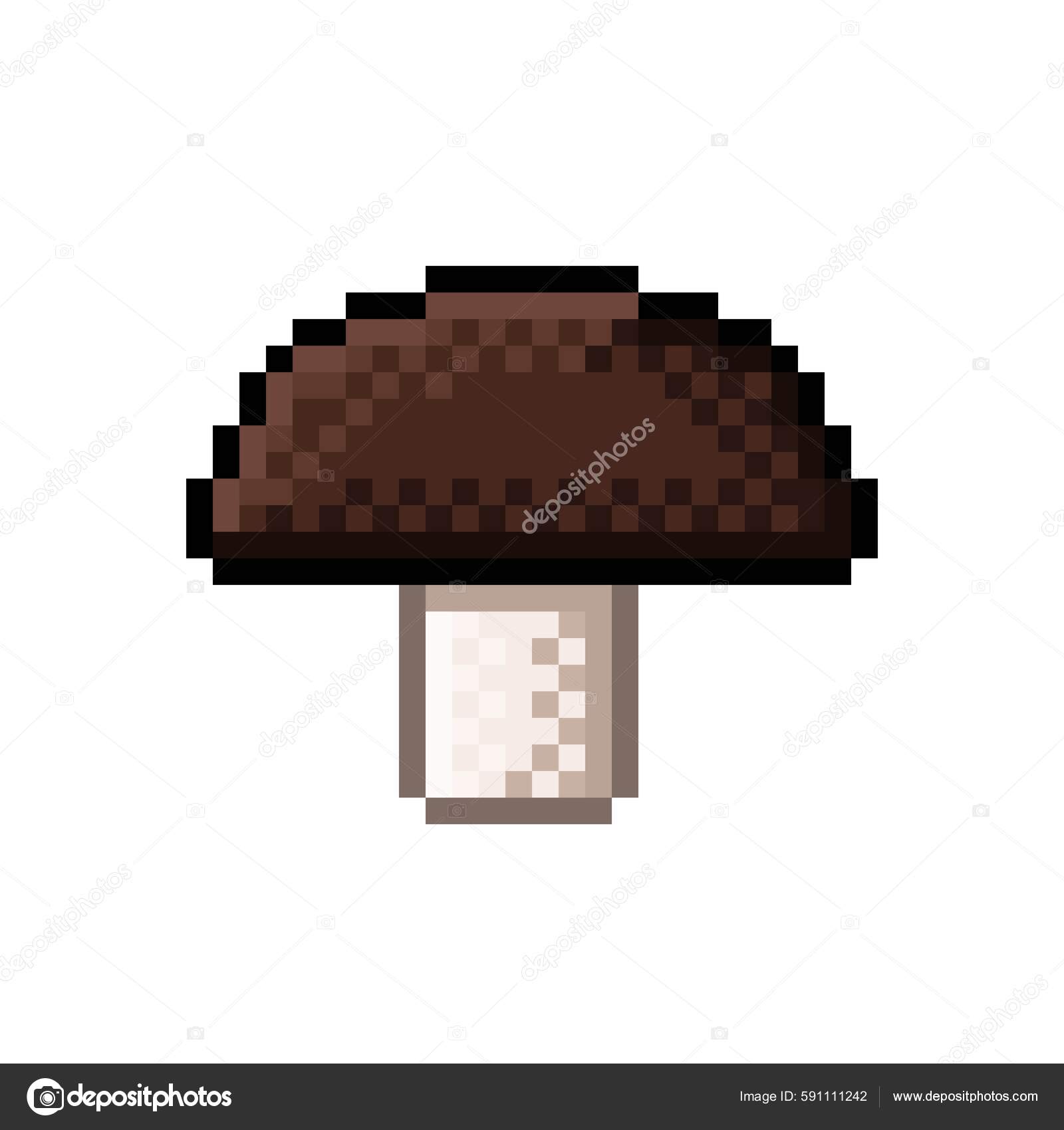 Cute Pixel Mushrooms Vector Illustration Mushrooms Pixel Art Stock ...