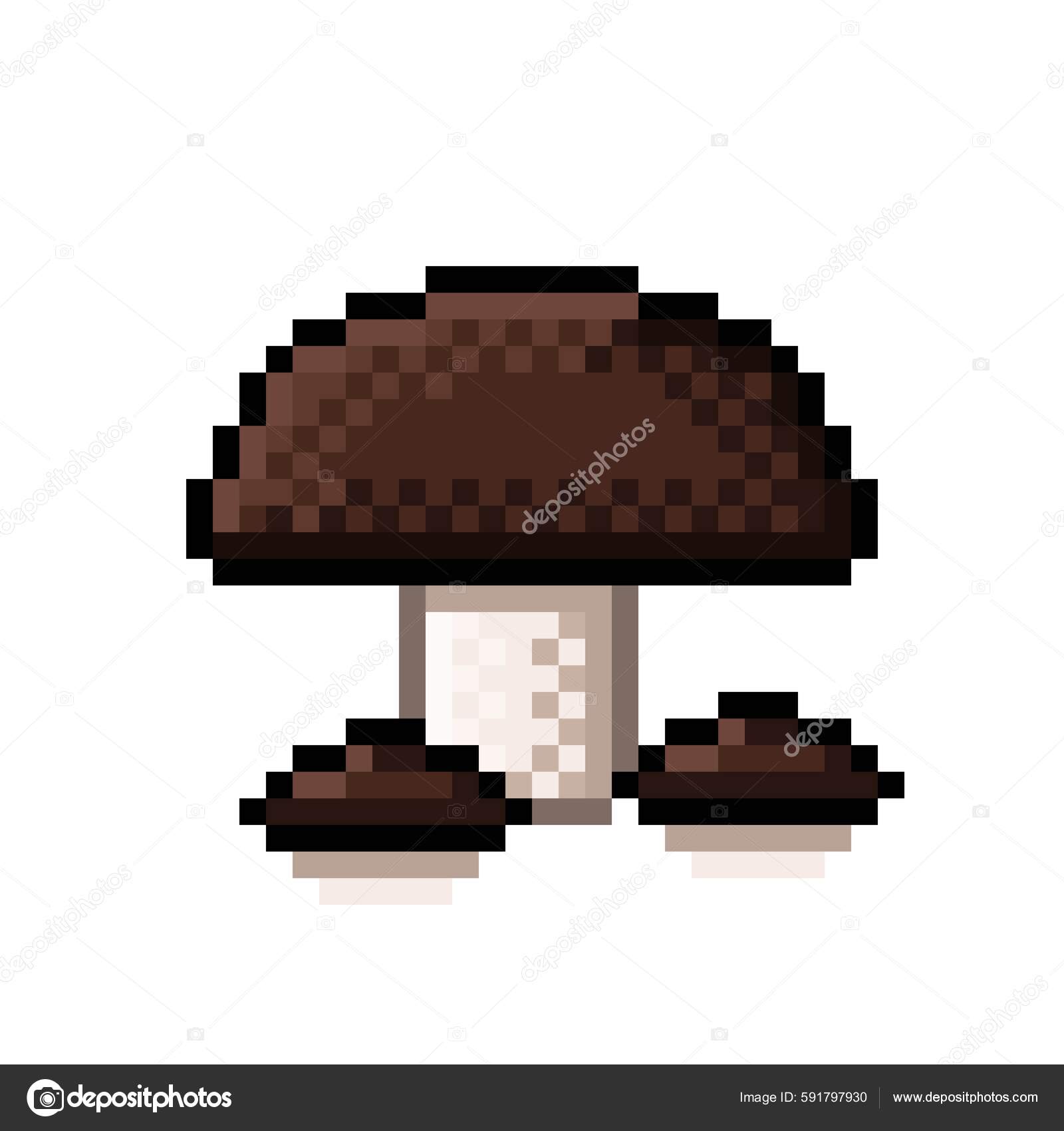 Cute Pixel Mushrooms Vector Illustration Mushrooms Pixel Art Stock ...