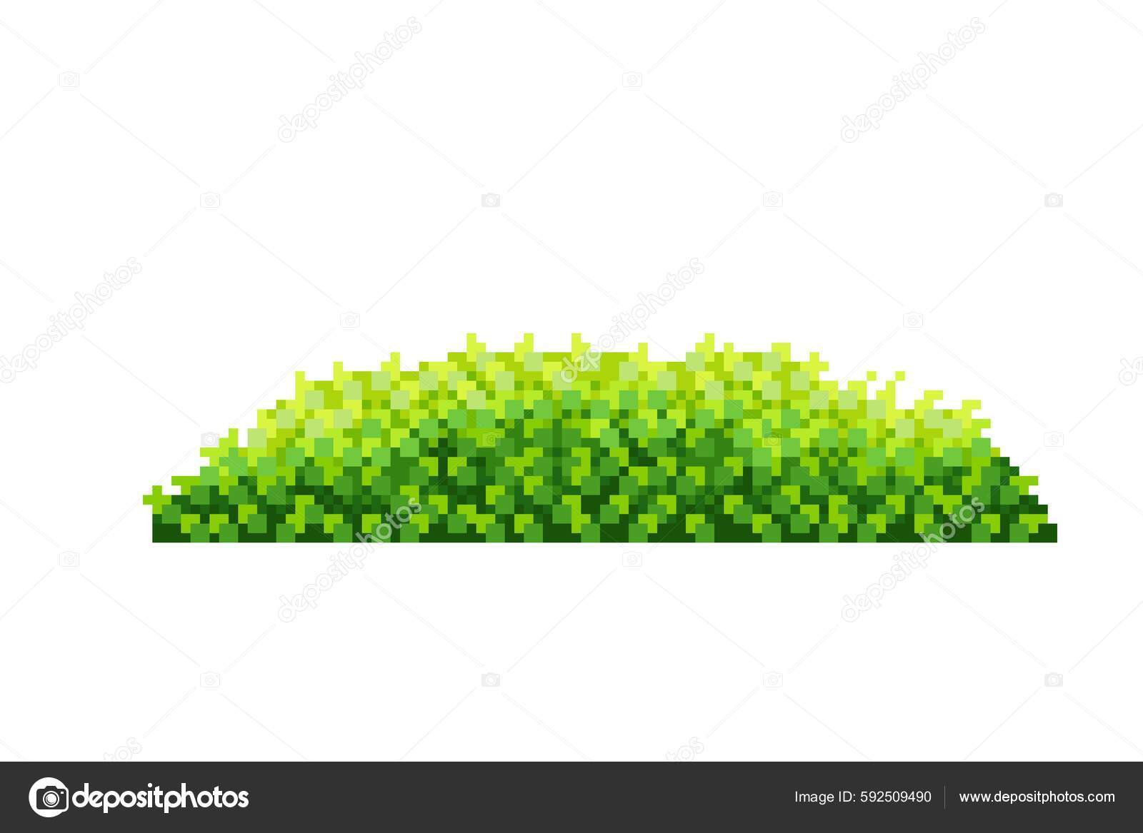 Green Bush Pixel Art Decorative Bush Pixel Art Vector Illustration ...