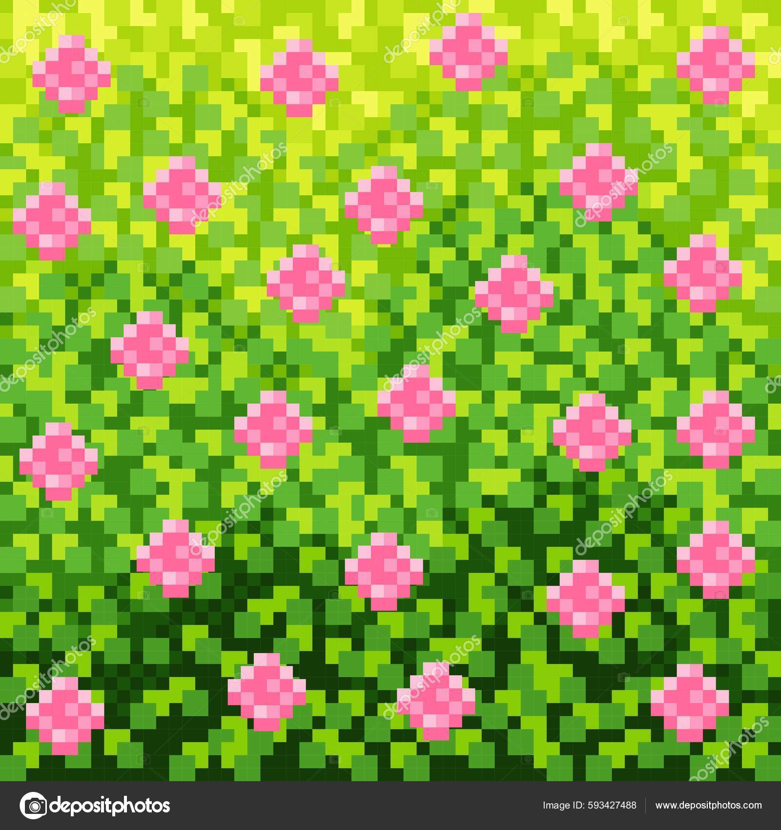 Textúra Pixel Művészet Vektorkép Bush Textúra Pixel Művészet Rózsa ...
