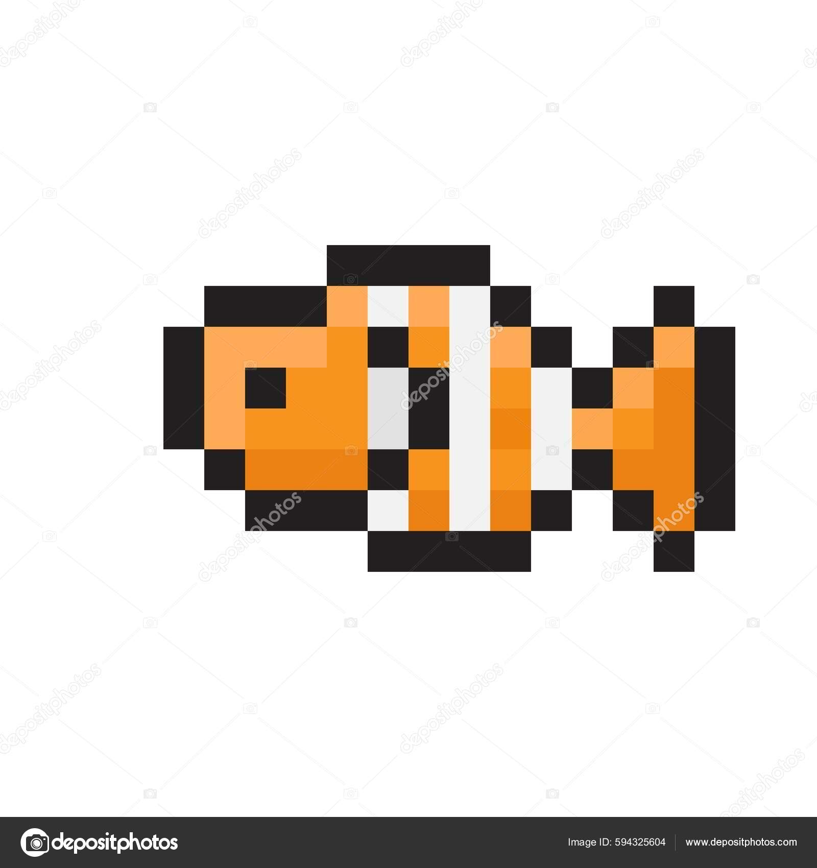 Clownfish Icon Pixel Art Fish Icon Pixel Art Vector Illustration Stock ...