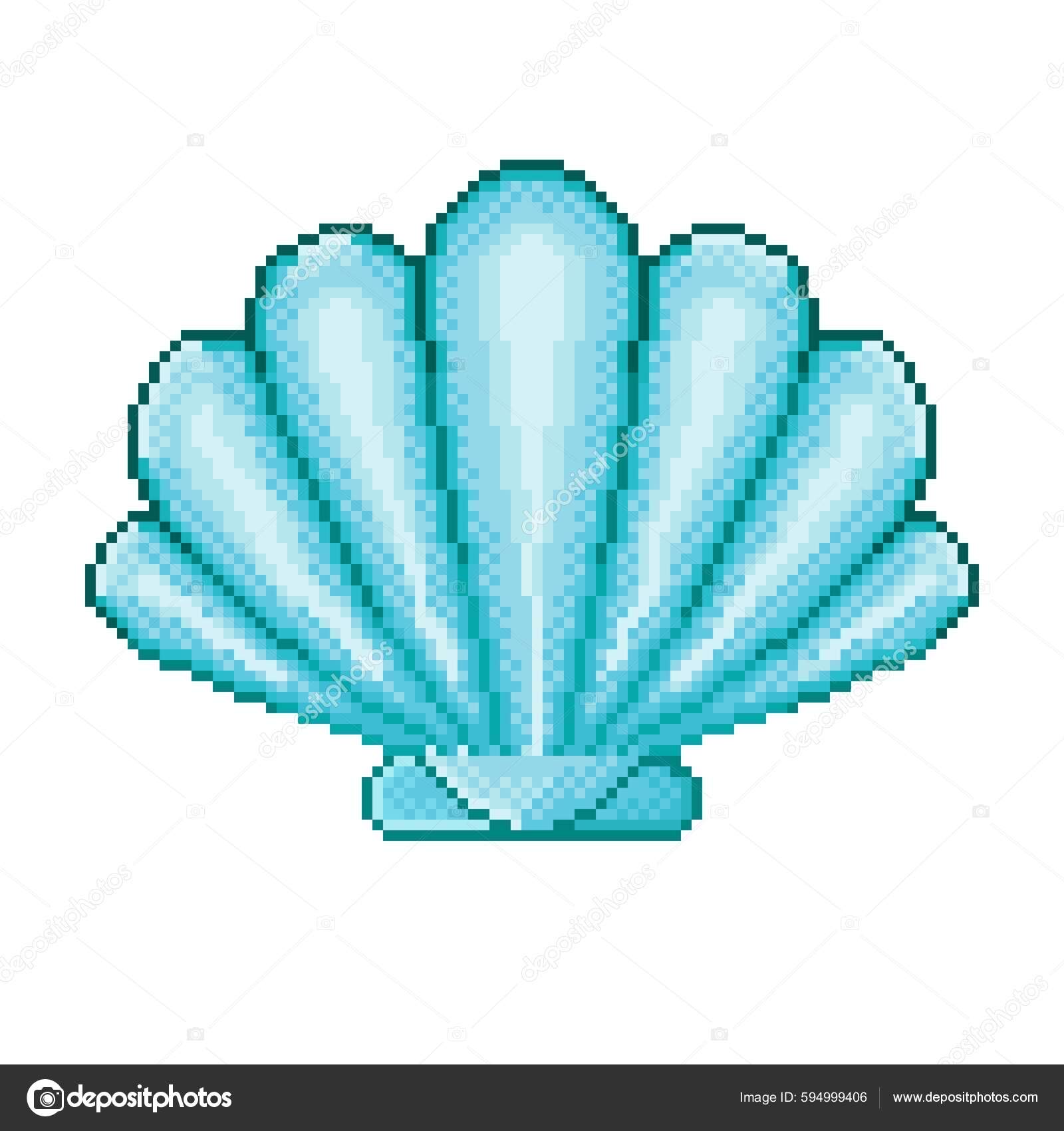 Shell Icon Pixel Art Clam Pixel Art Vector Illustration Stock Vector by ...