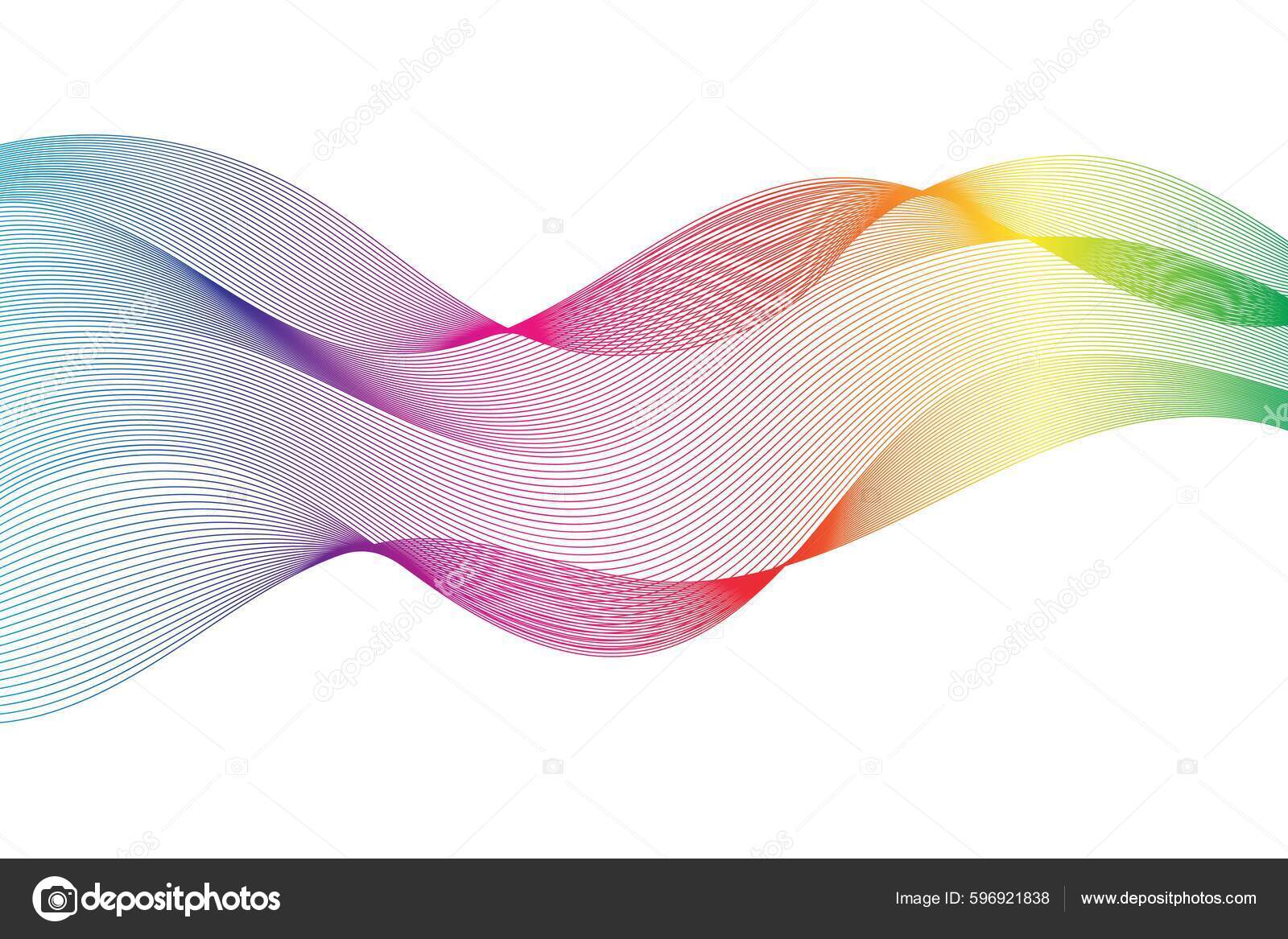 Rainbow Waves White Background Vector Illustration Stock Vector by ...