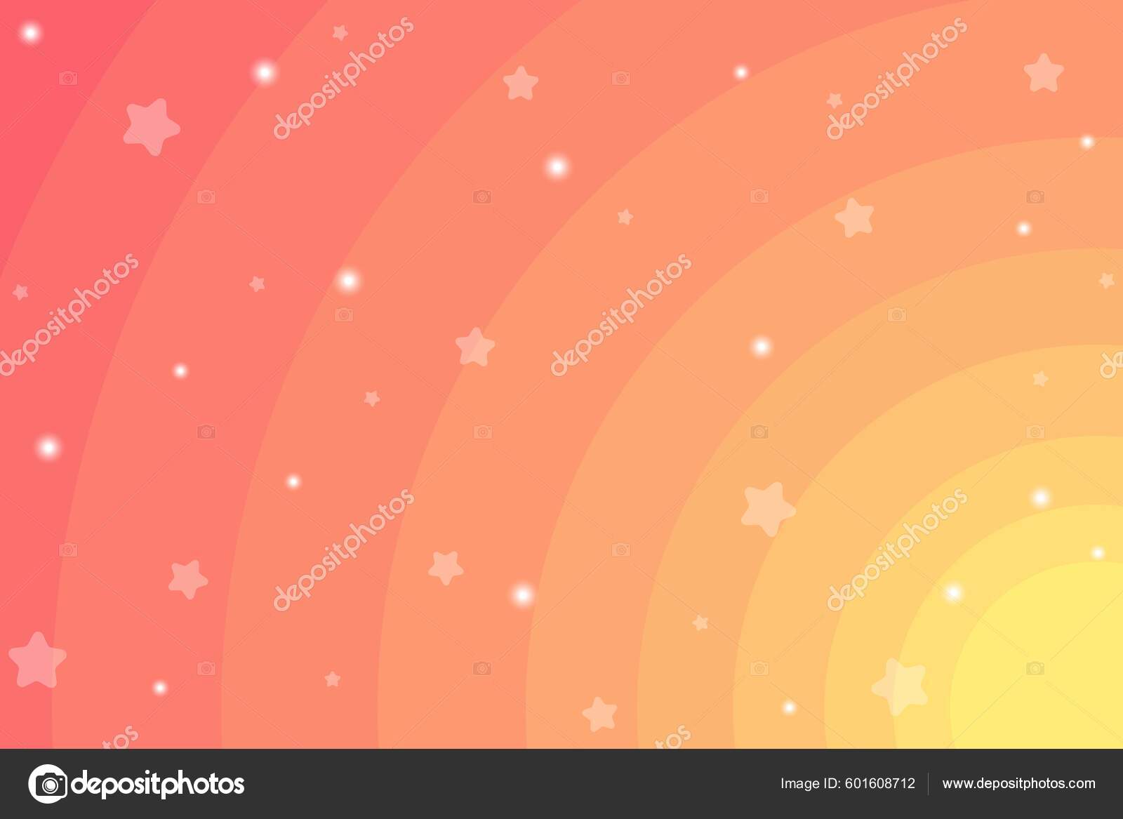 Yellow Orange Sky Stars Gradient Background Vector Illustration Stock ...