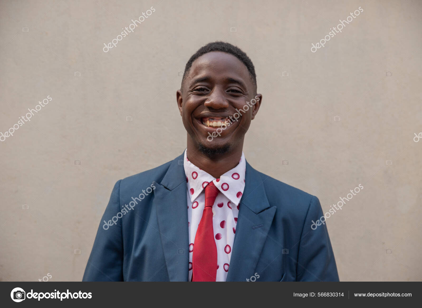Young Smiling Guy Isolated Portrait Elegant African Businessman — Stock ...