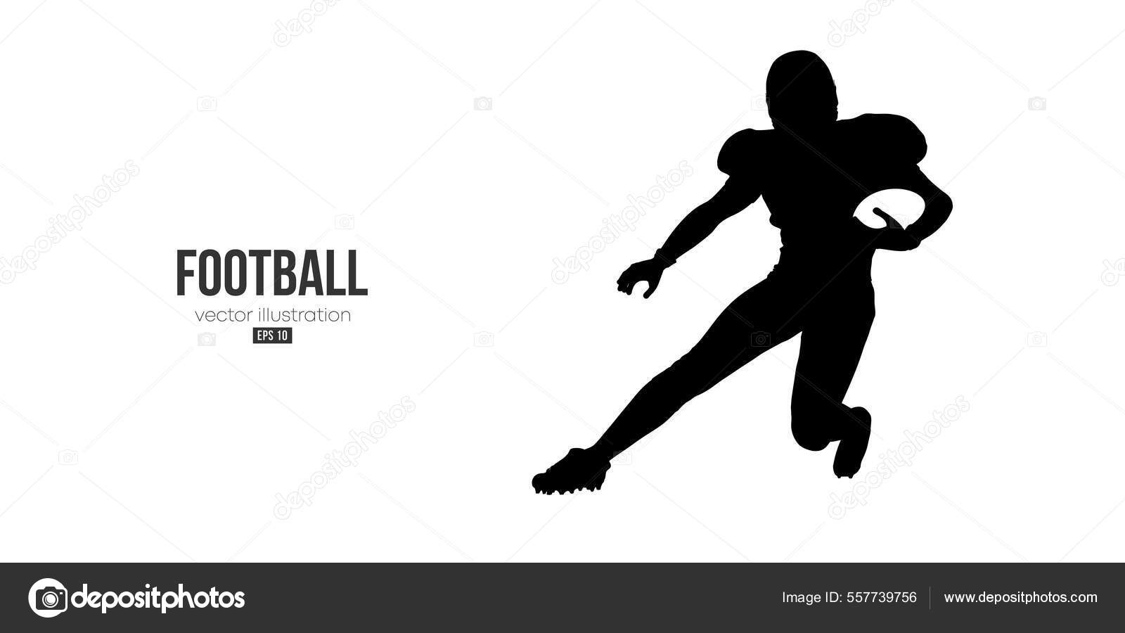 Abstract silhouette of a NFL american football player man in action ...